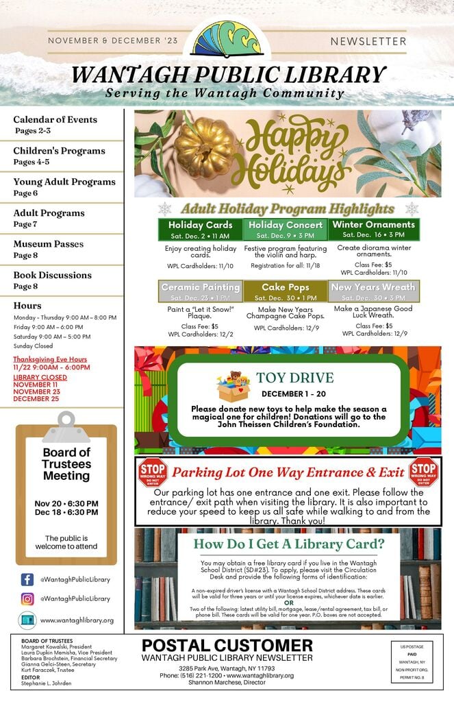 Wantagh Public Library – 3285 Park Avenue, Wantagh, NY 11793-3356 | 516 ...