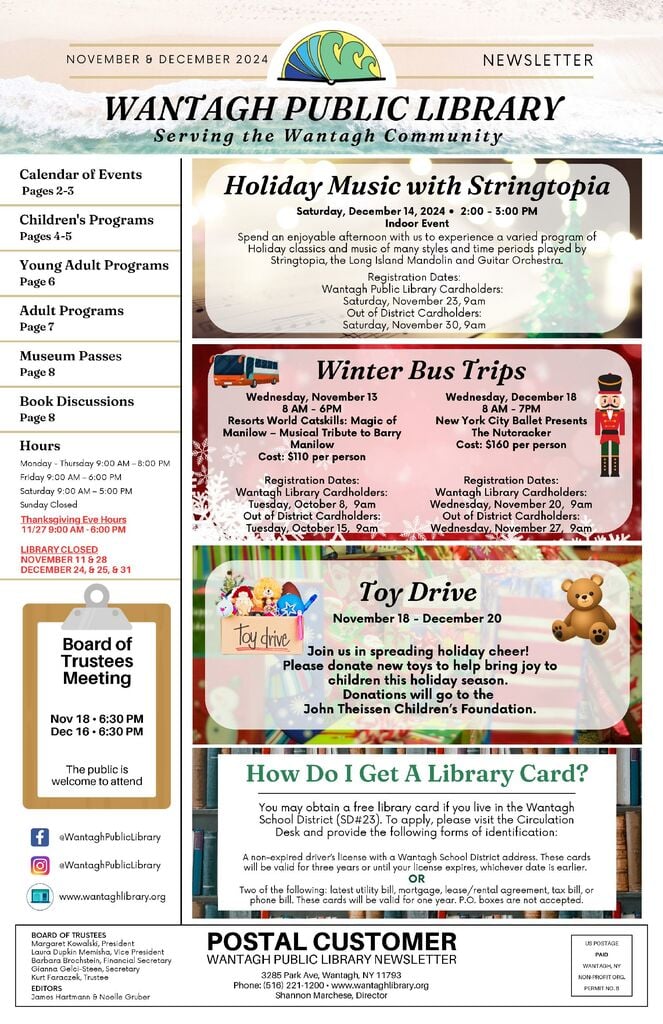 Wantagh Public Library – 3285 Park Avenue, Wantagh, NY 11793-3356 | 516 ...