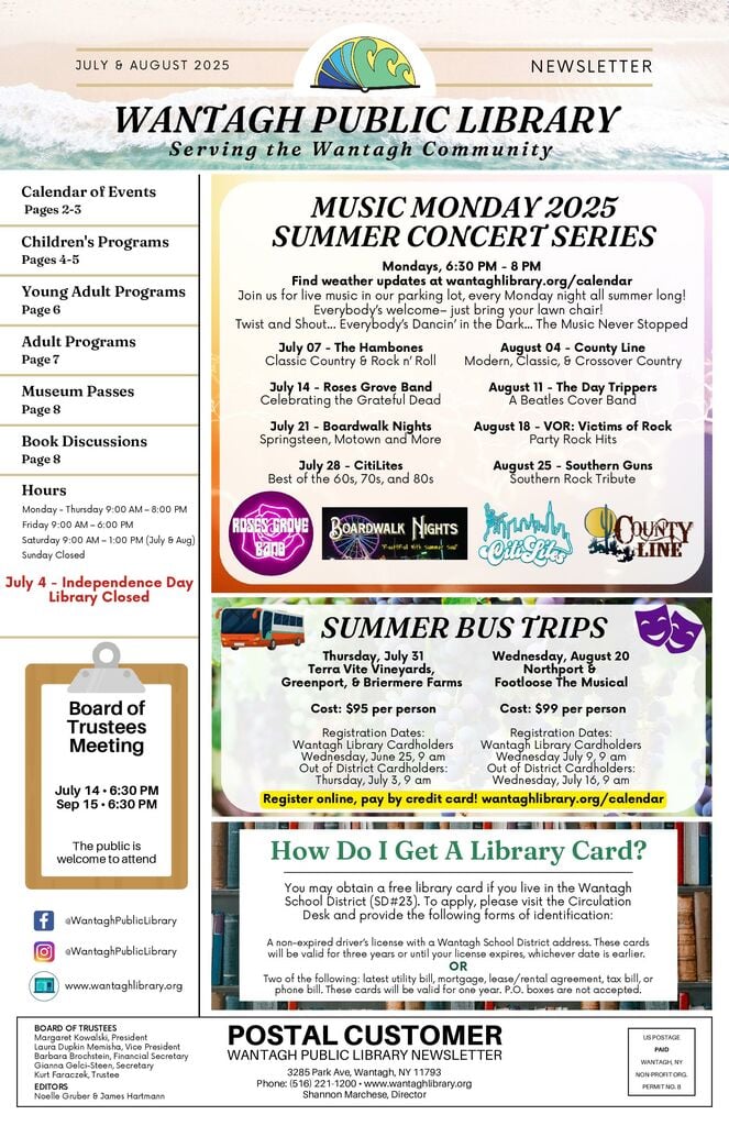 Wantagh Public Library – 3285 Park Avenue, Wantagh, NY 11793-3356 | 516 ...